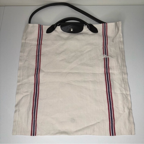 Longchamp | Bags | New Years Closeout Longchamp Linen Tote X Charvet ...